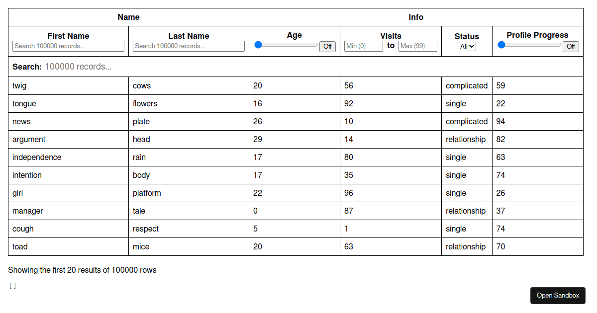 react-table-custom-col-filter - Codesandbox