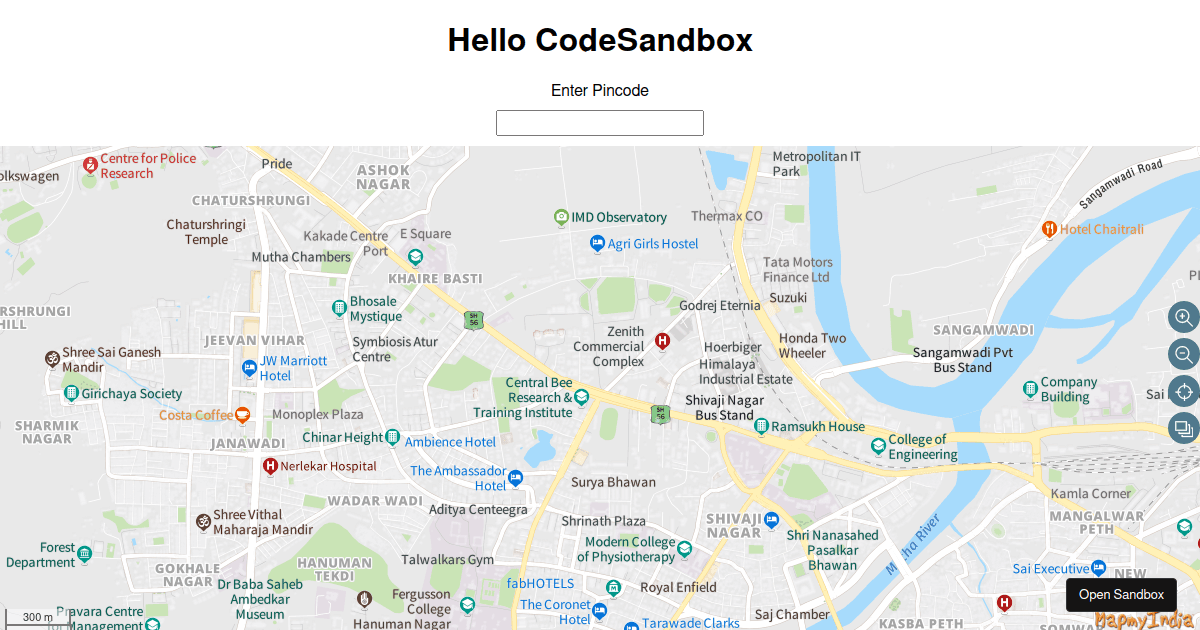 MapMyIndia React Demo (forked) - Codesandbox