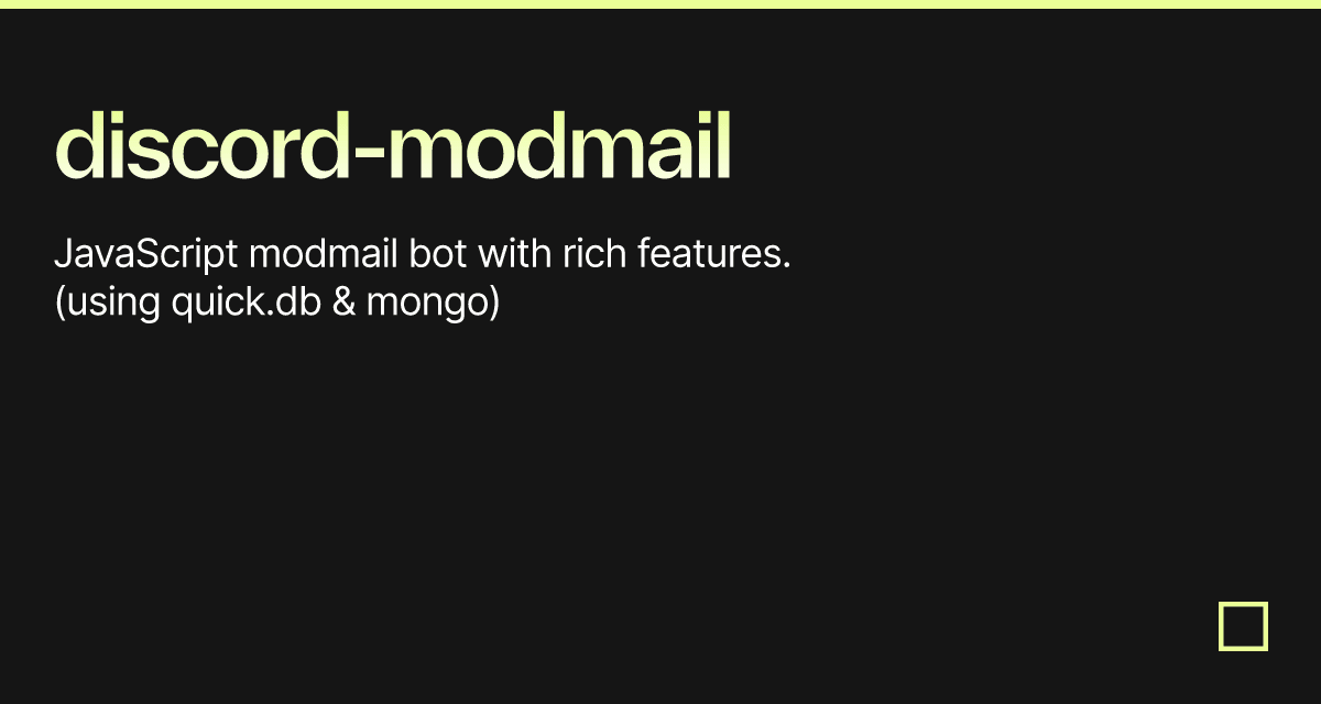 discord-modmail - Codesandbox