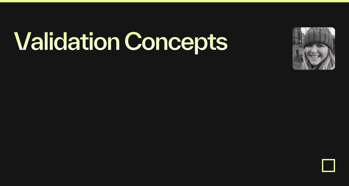 Validation Concepts - Codesandbox