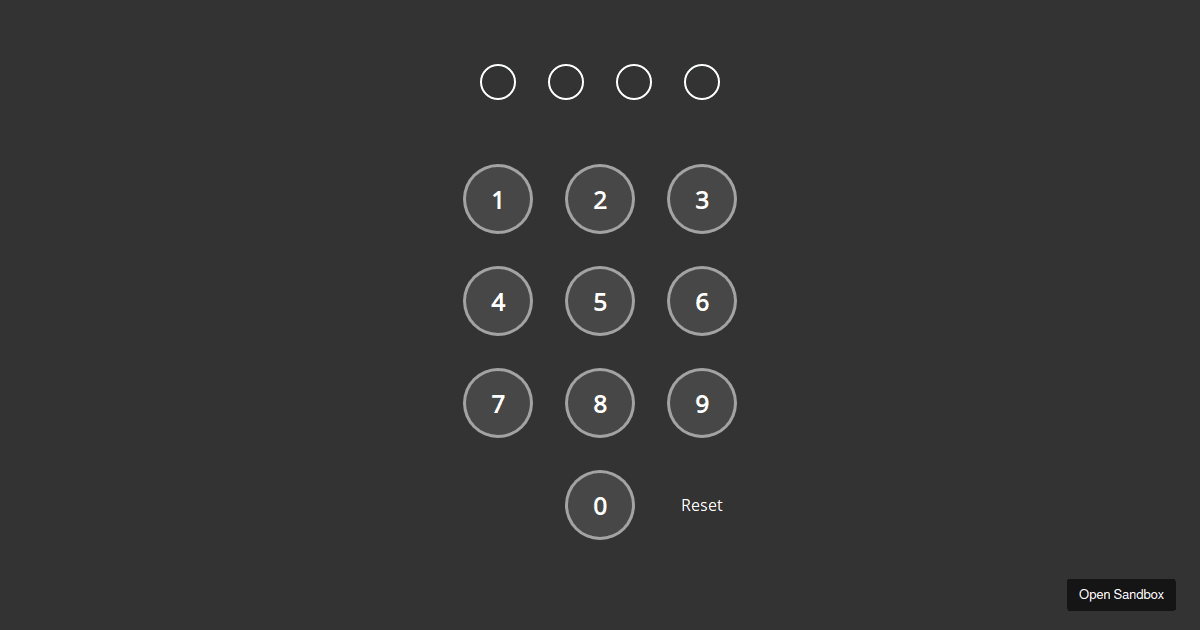 PIN Code - Codesandbox