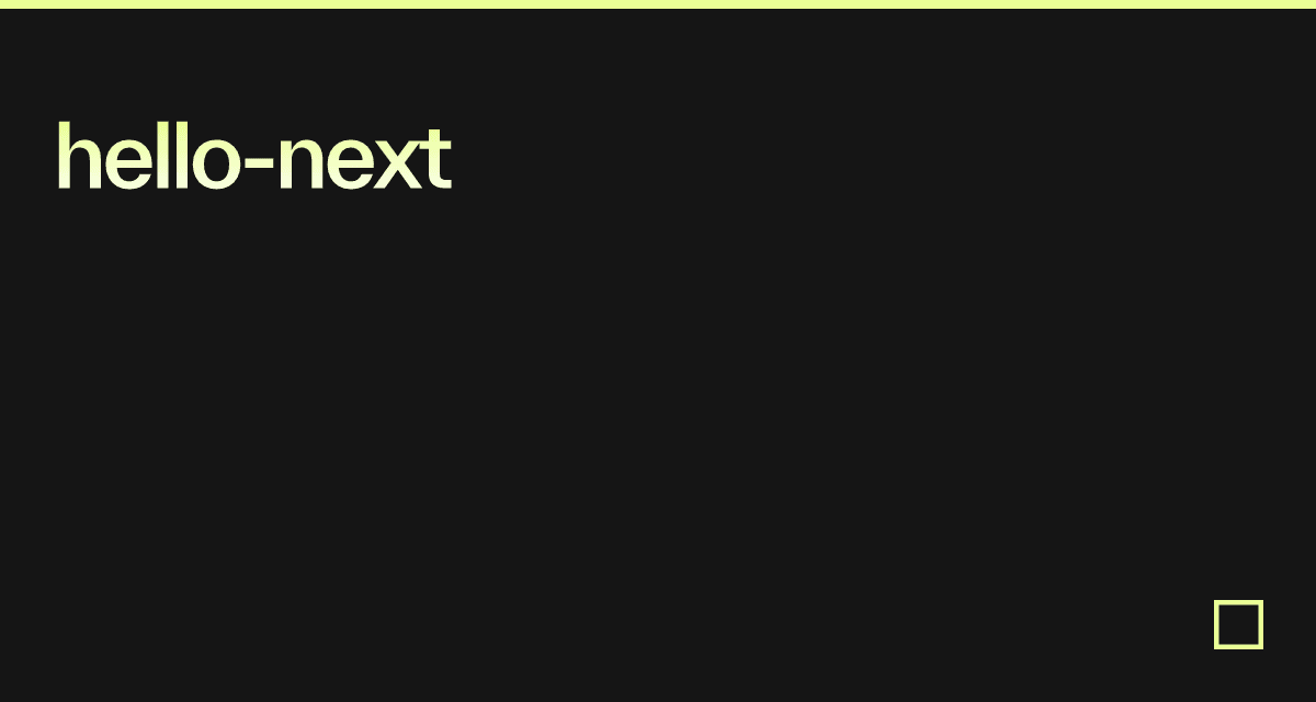 hello-next - Codesandbox