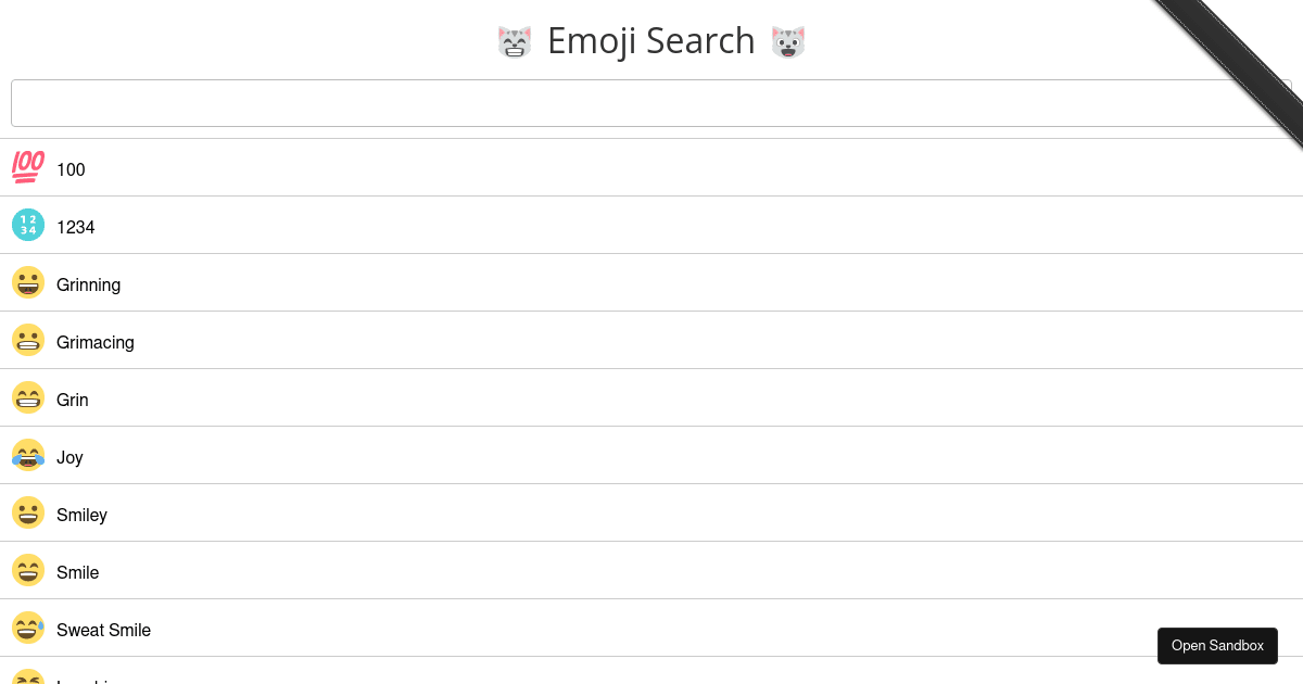emoji-search (forked) - Codesandbox
