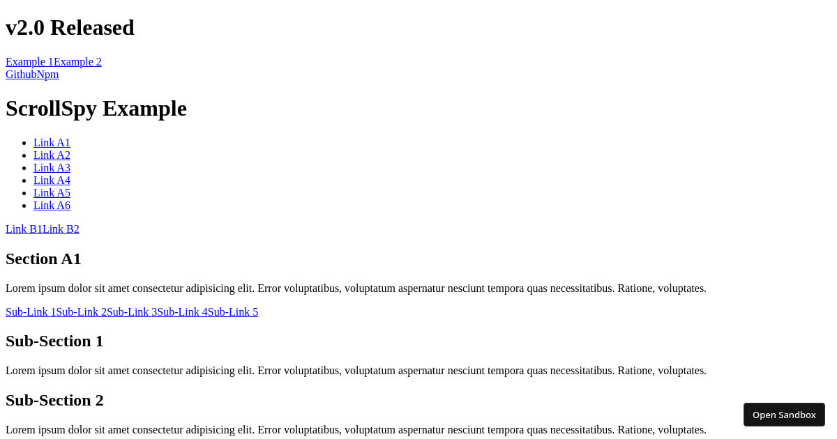 React Scrollspy v2 Demo (forked) - Codesandbox