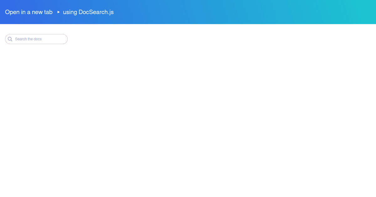 DocSearch.js – Open in new tab - Codesandbox