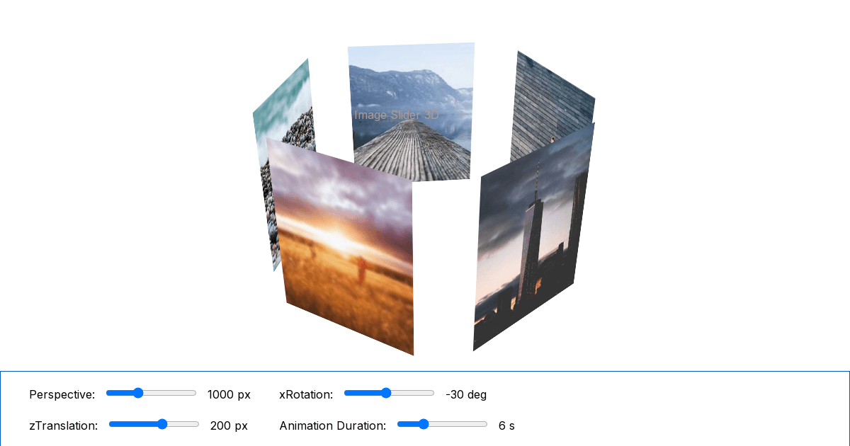 React 3D image slider - Codesandbox