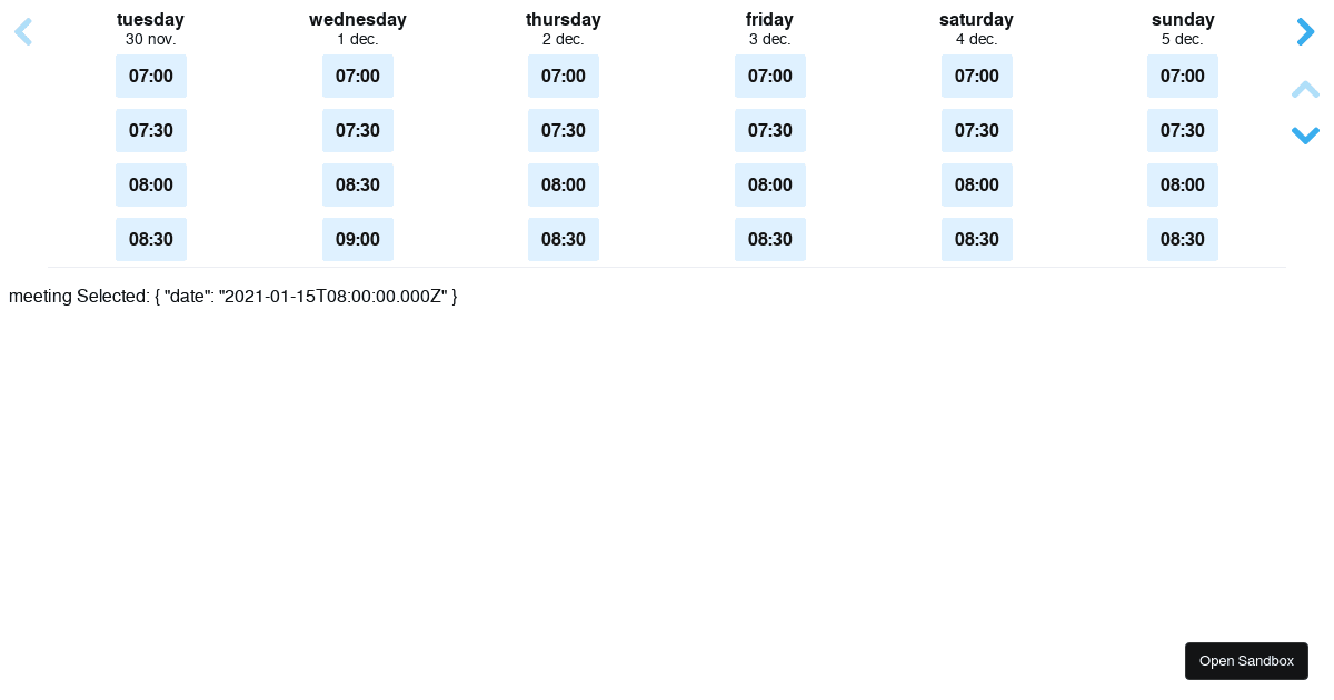 Vue Meeting Selector Ex Forked Codesandbox