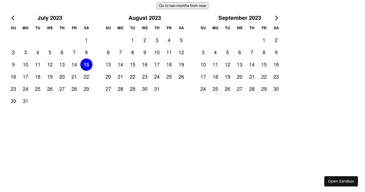 react-day-picker 8 (forked) - Codesandbox