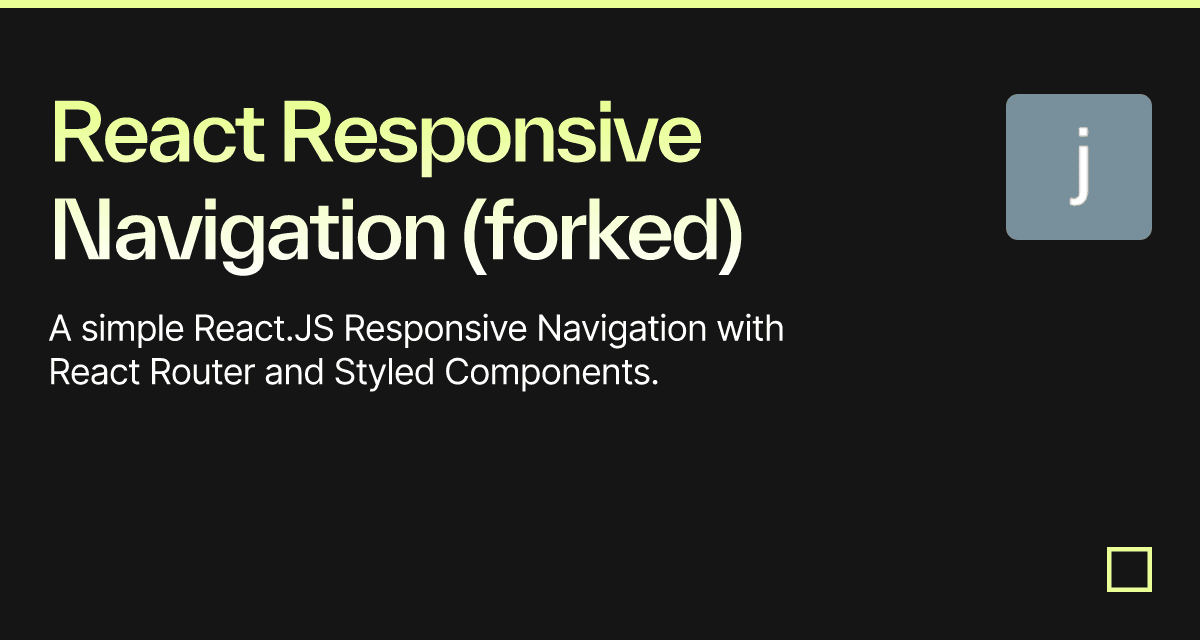 React Responsive Navigation (forked) - Codesandbox