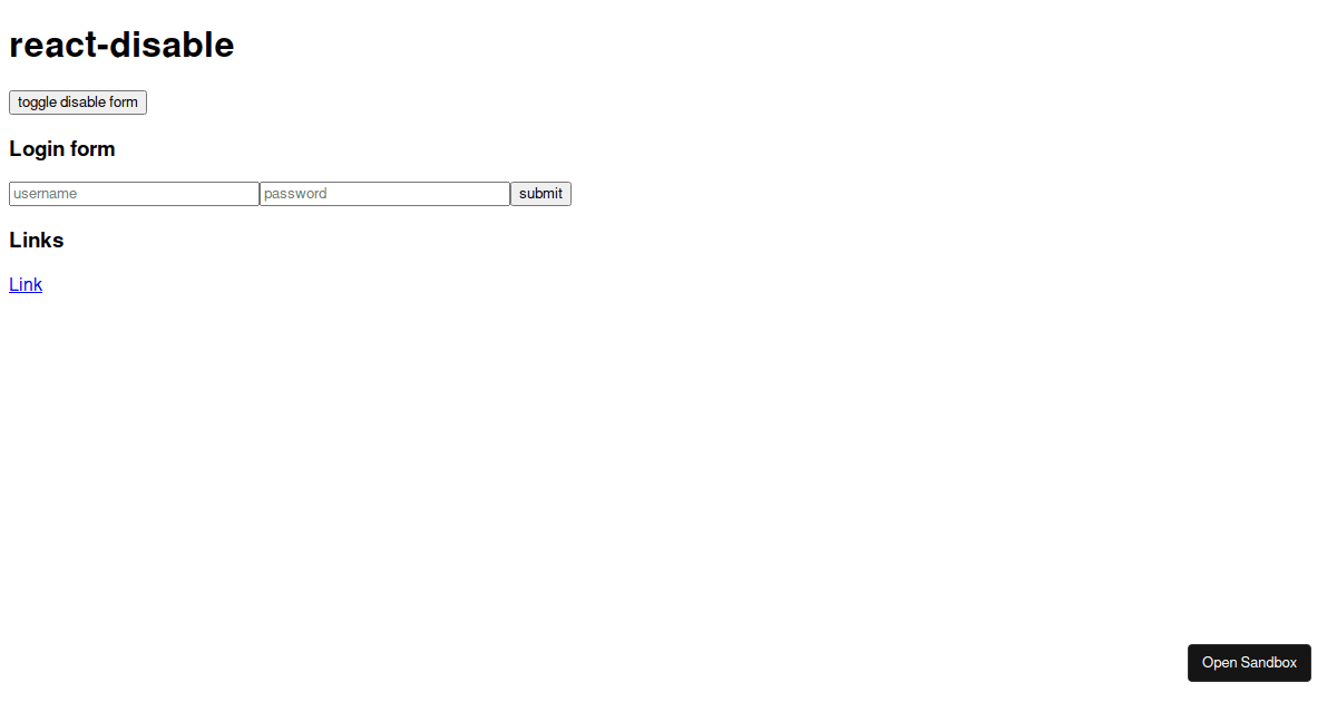 React Disable Codesandbox