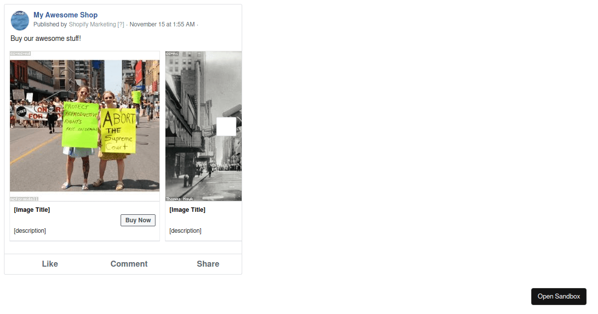 Facebook Page Post - Codesandbox