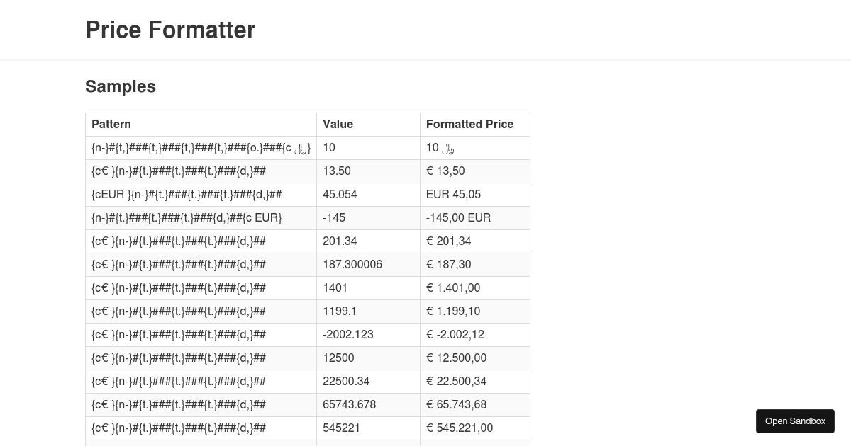 @currency-formatter/price-formatter - Codesandbox @currency-formatter/price-formatter - Codesandbox