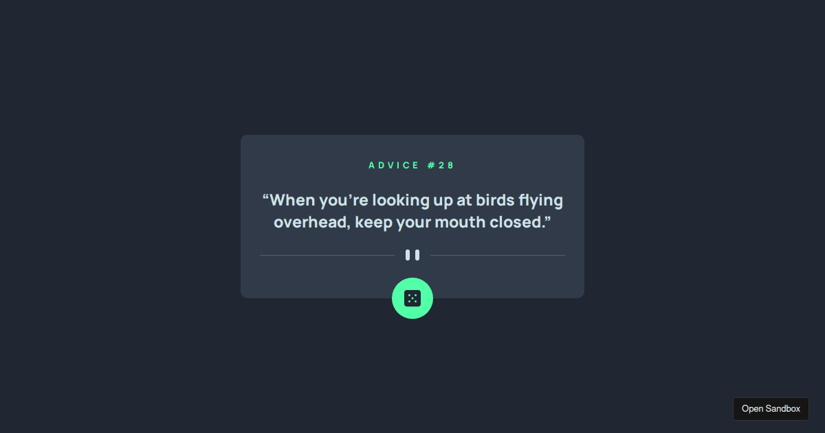Ebulor/Advice-generator-app - Codesandbox