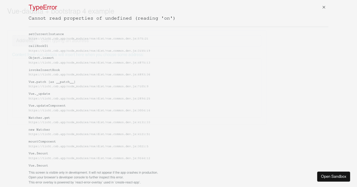 Vue Dadata Bootstrap 4 Forked Codesandbox
