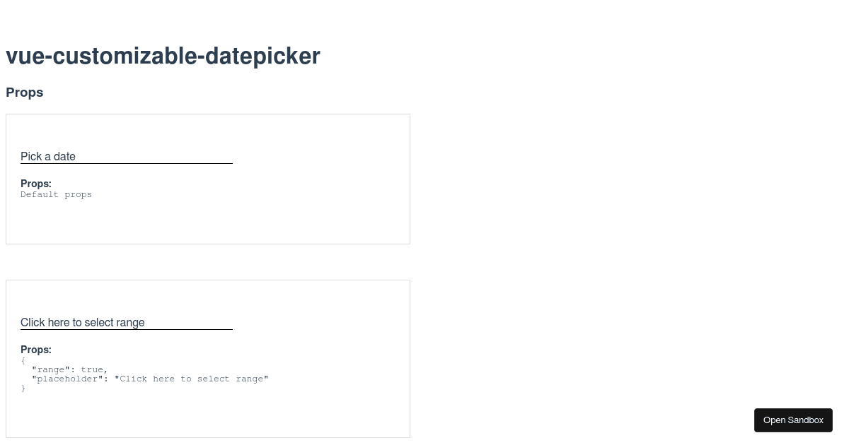 vue-customizable-datepicker (forked) - Codesandbox