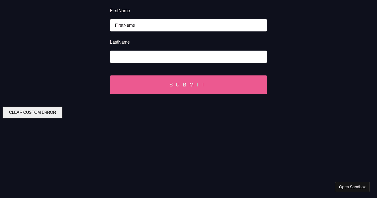 React Hook Form Useform Template Forked Codesandbox