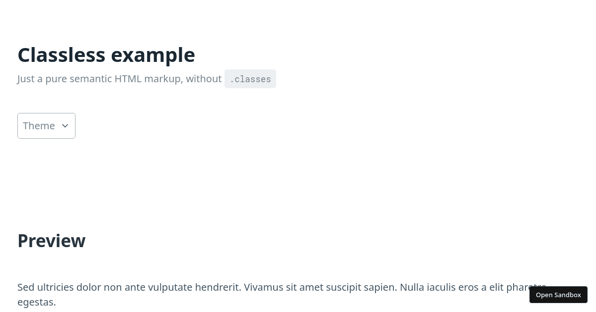 picocss/examples: v1-classless - Codesandbox