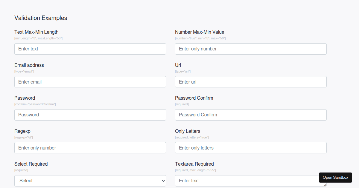 react-valid-form - Codesandbox