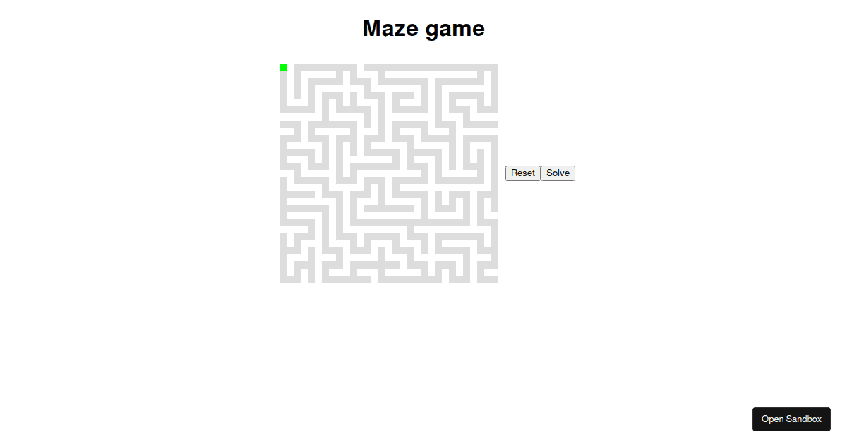 maze game - Codesandbox