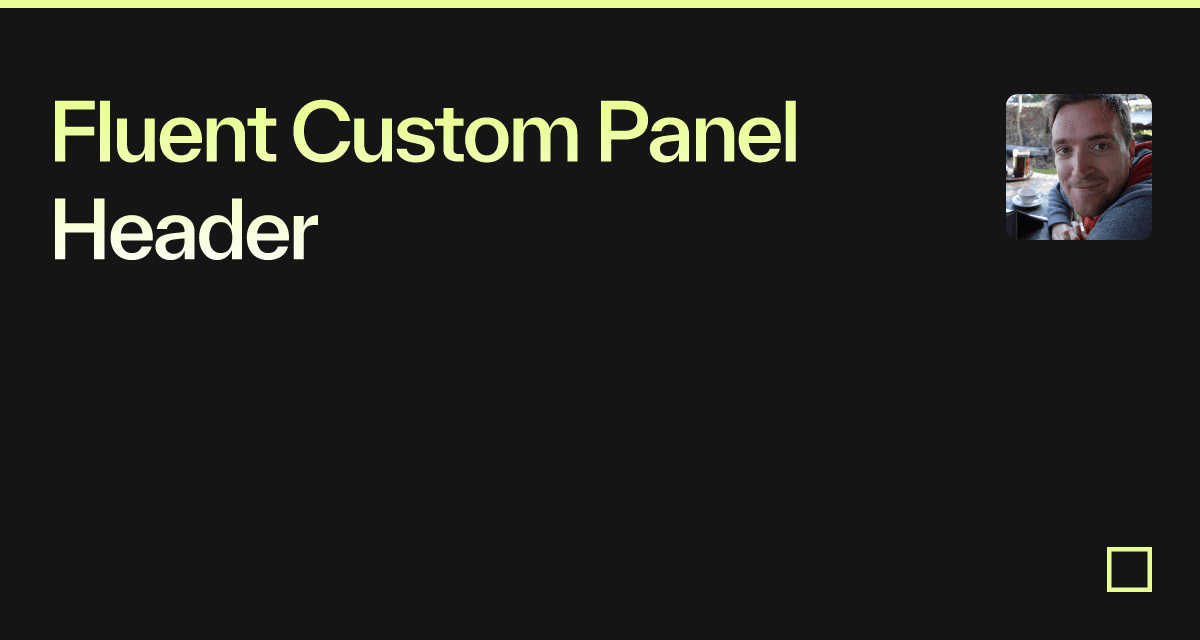 Fluent Custom Panel Header - Codesandbox