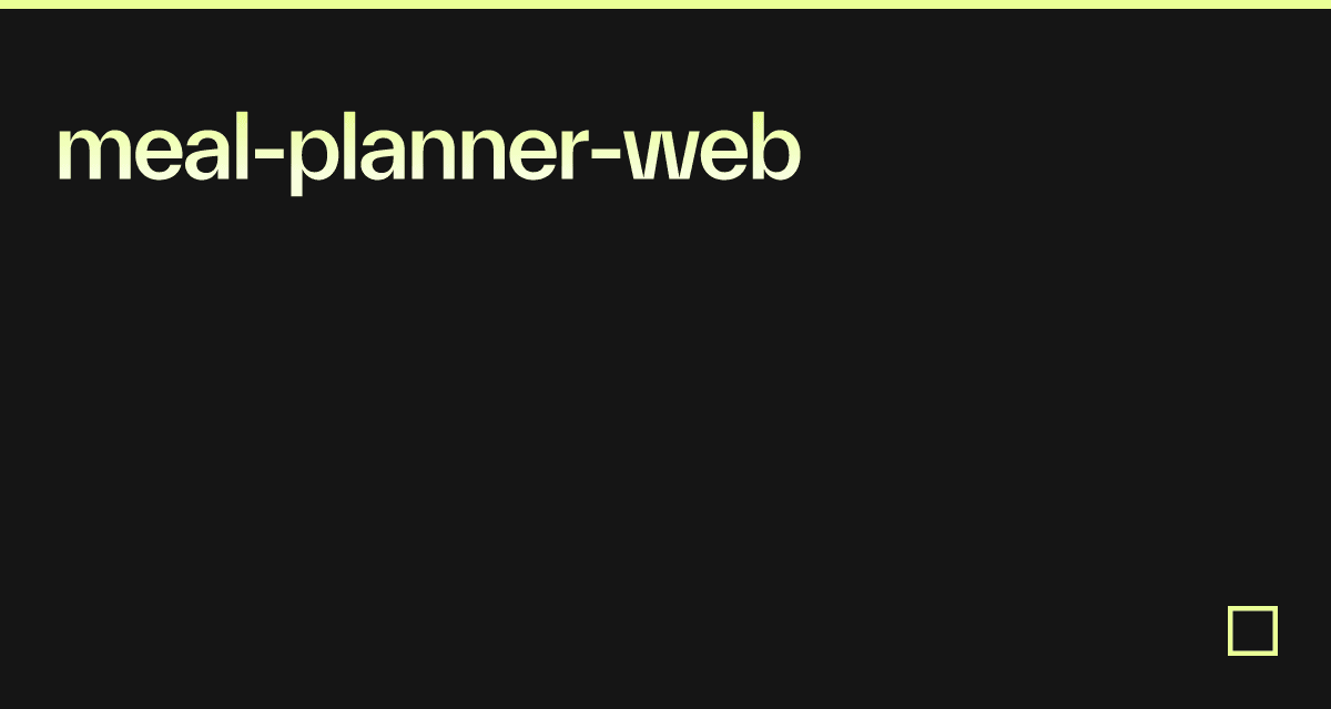 meal-planner-web - Codesandbox