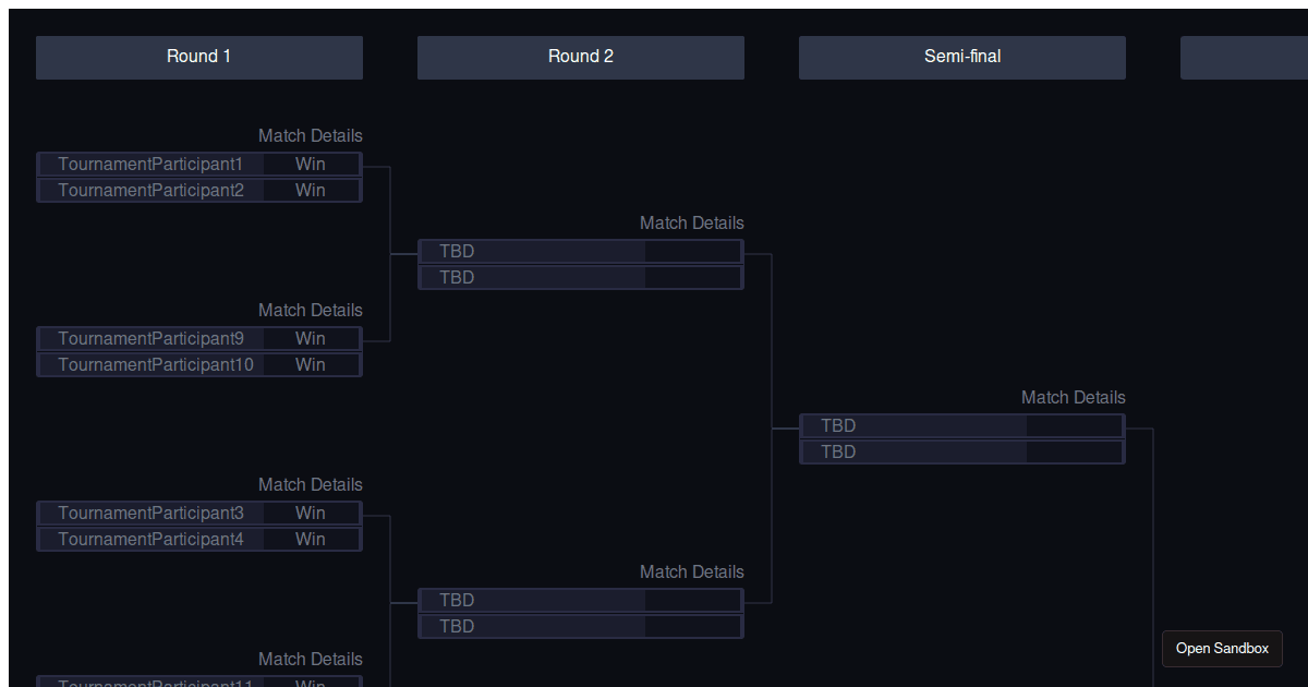 React-tournament-brackets-demo - Codesandbox React-tournament-brackets-demo - Codesandbox