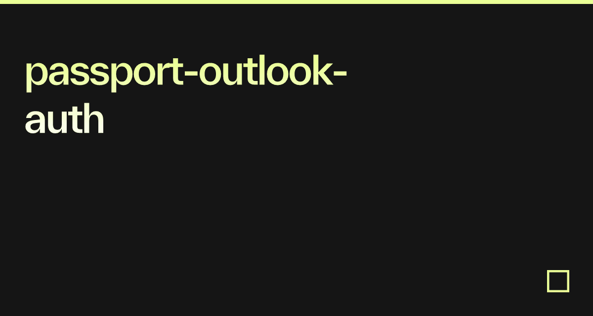 passport-outlook-auth - Codesandbox