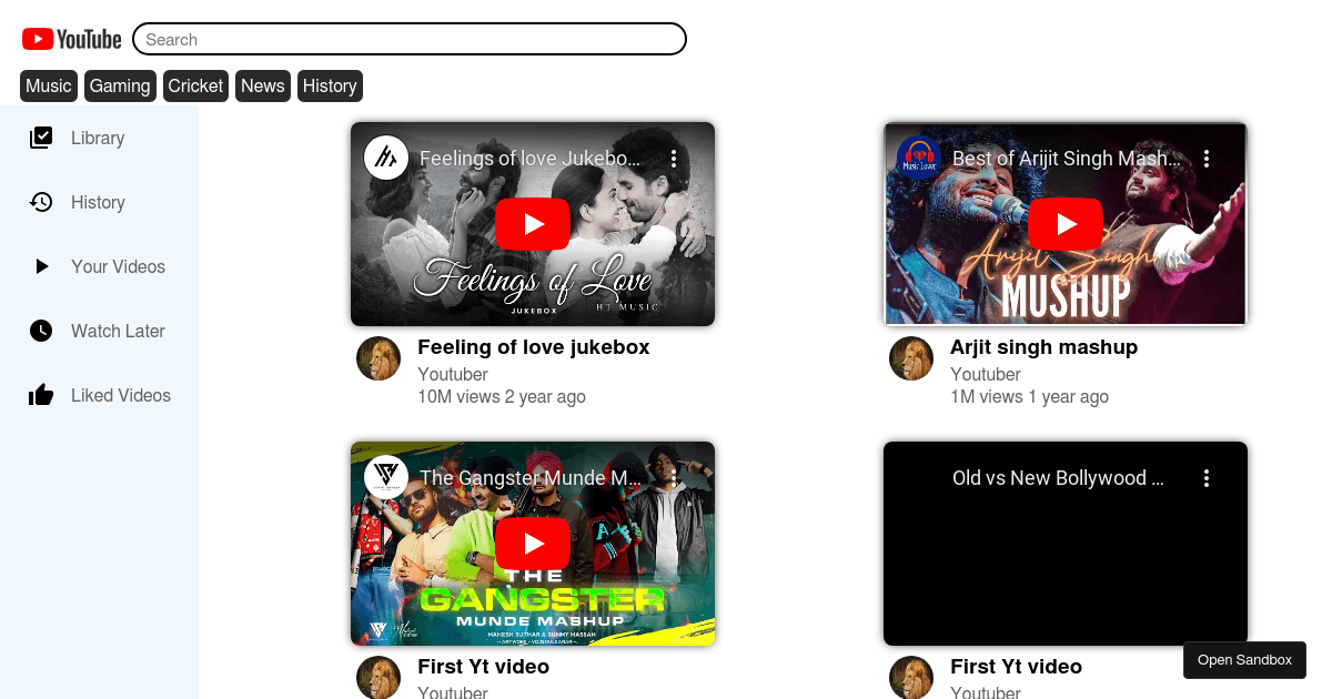 Yt-clone - Codesandbox Yt-clone - Codesandbox