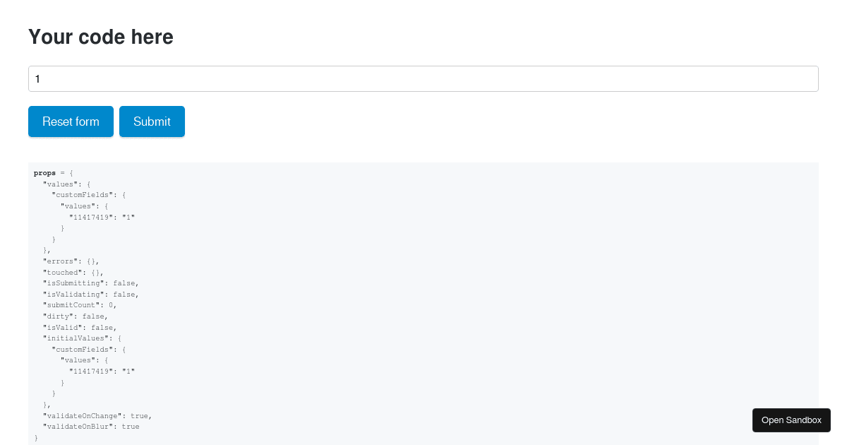 Formik Codesandbox Template Codesandbox