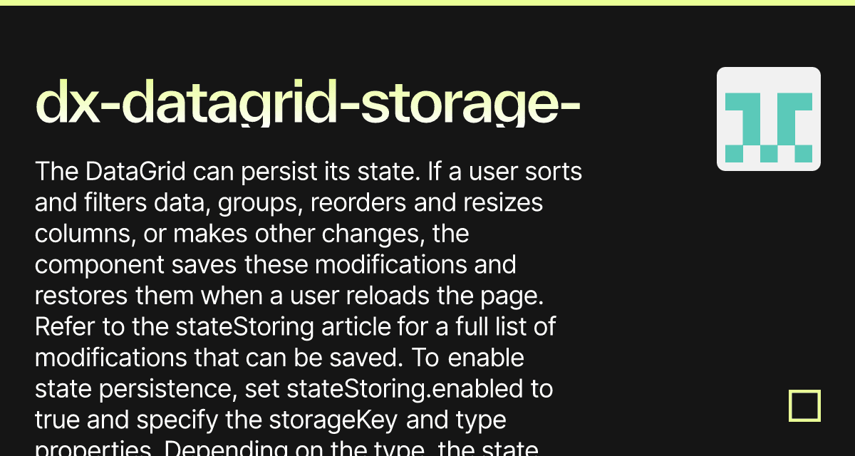 dx-datagrid-storage-changes - Codesandbox