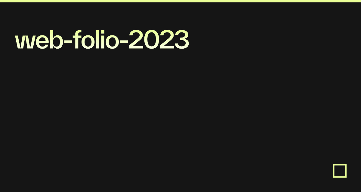 web-folio-2023 - Codesandbox
