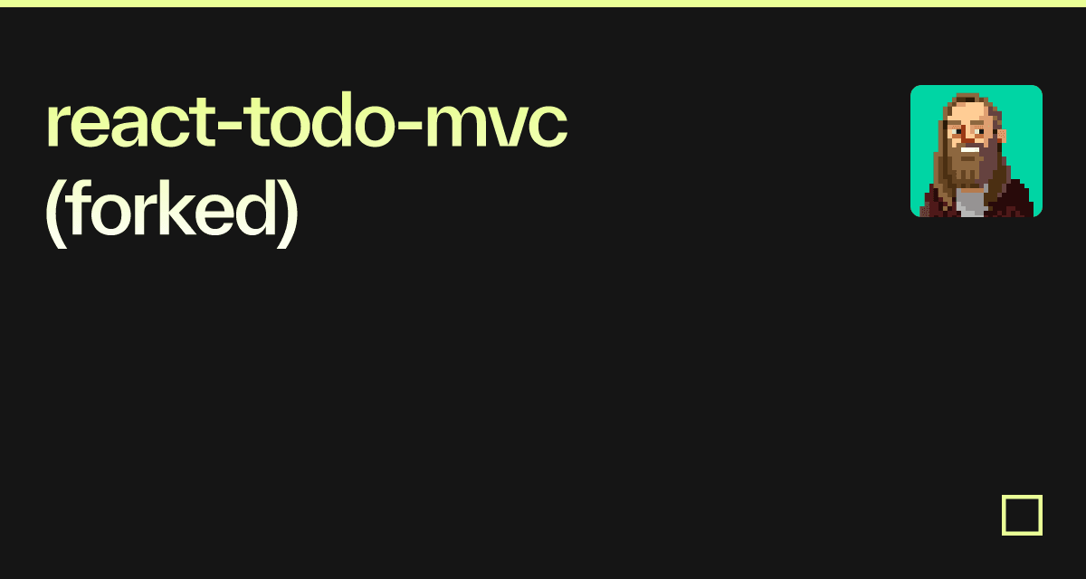 react-todo-mvc (forked) - Codesandbox