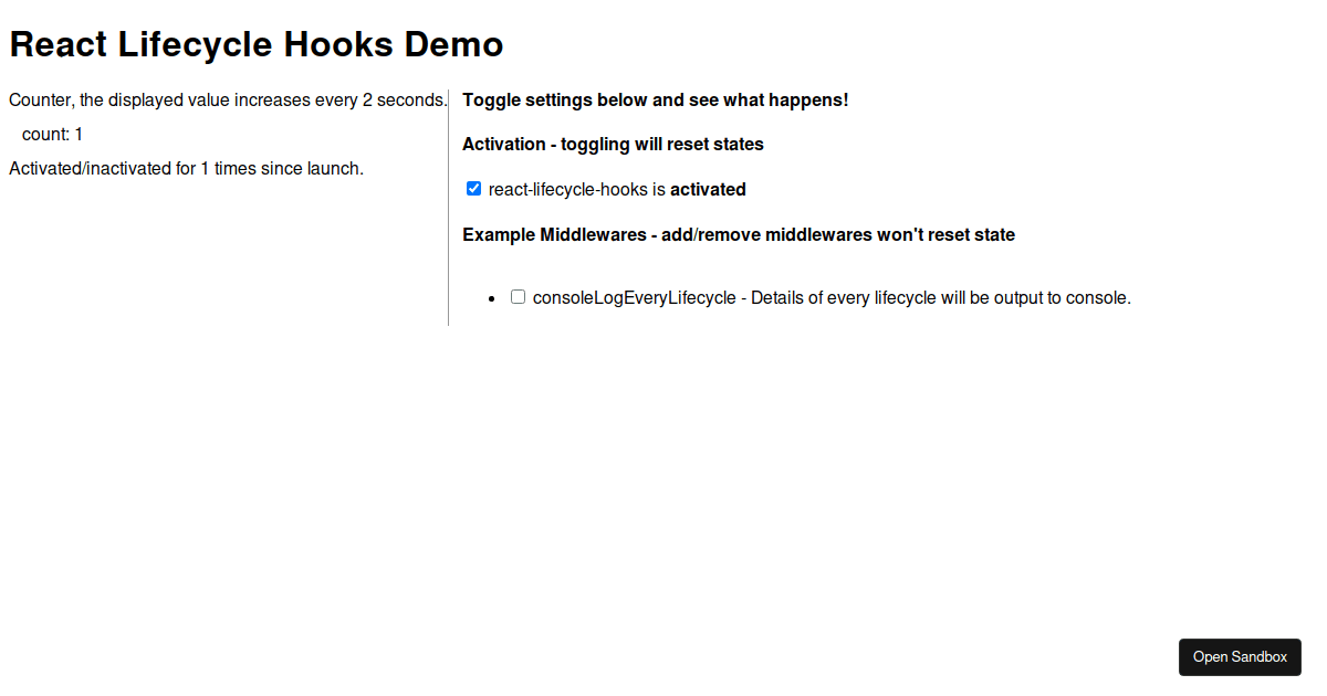 React Lifecycle Hooks Fails On React Scripts40 Codesandbox