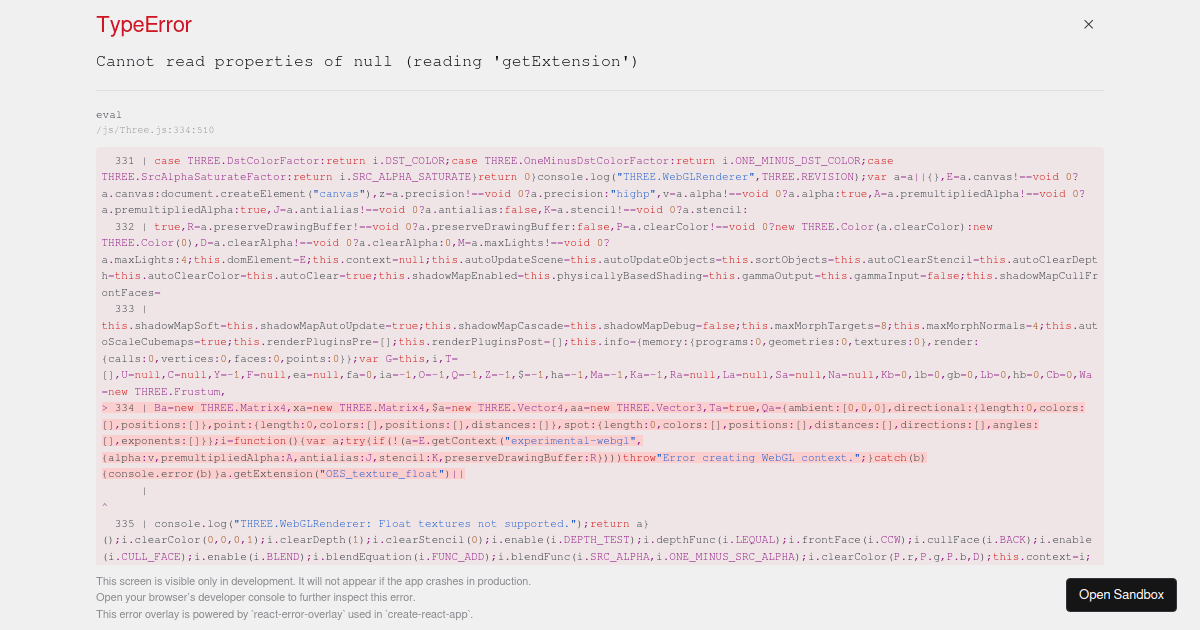 three.js examples - Real Terrain - Codesandbox