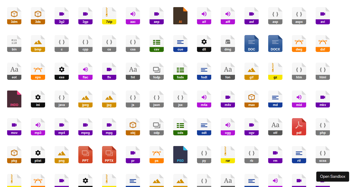 react-file-icon-colored - Codesandbox