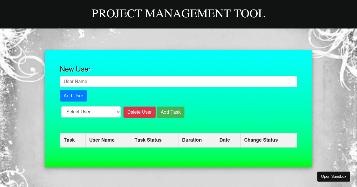 Sanjaymedida/project_managment_tool - Codesandbox