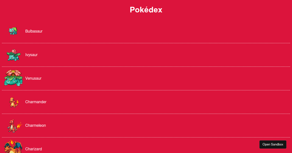 react-rocketjump-example-pokedex - Codesandbox