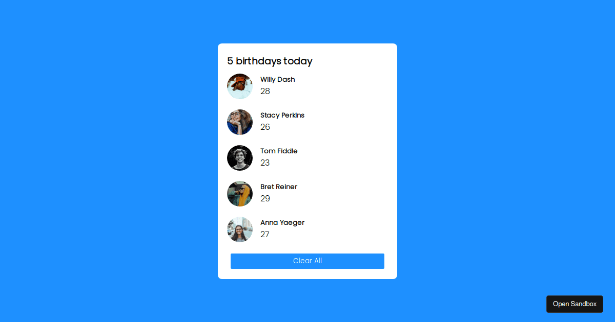 birthday - Codesandbox