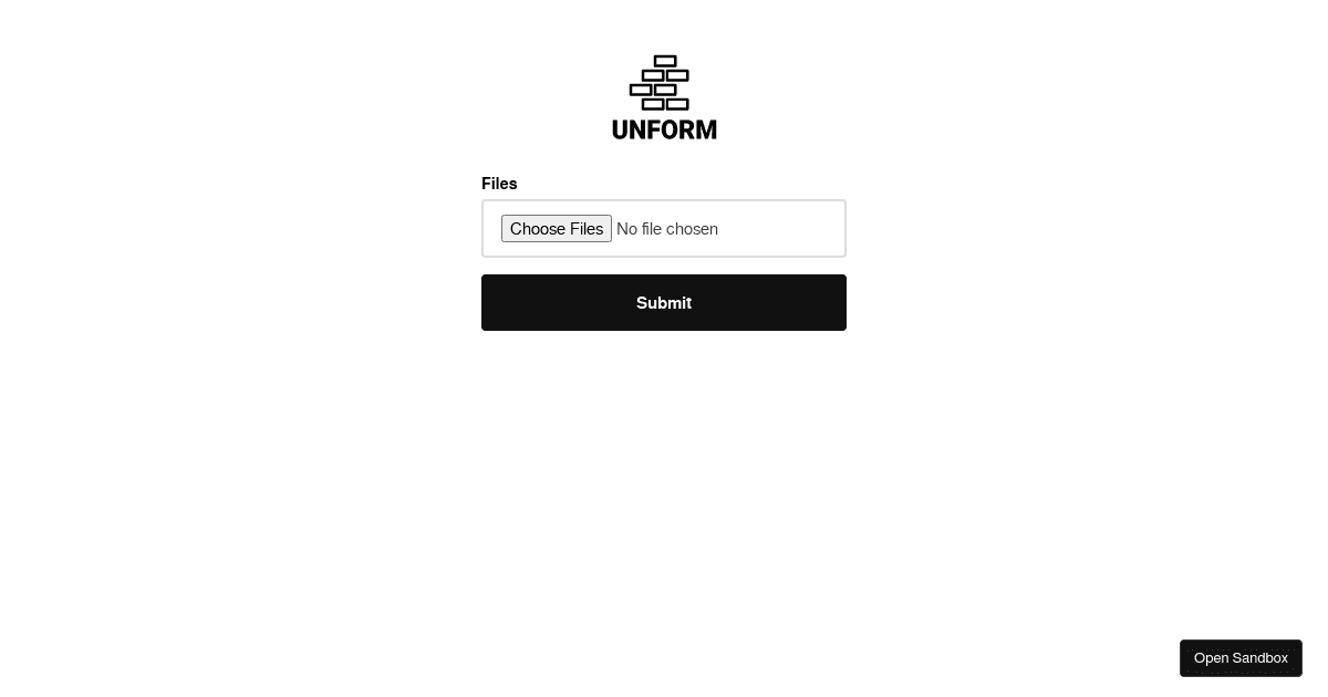 Unform Web Input File Codesandbox
