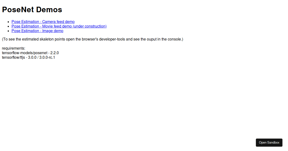 tfjs-posenet - Codesandbox