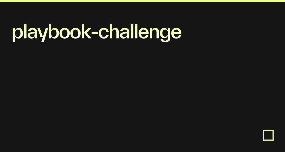 playbook-challenge - Codesandbox