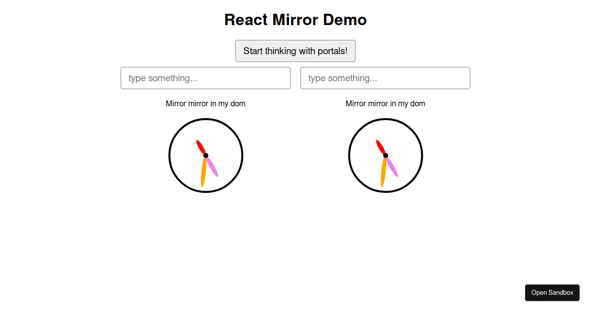 react-mirror (forked) - Codesandbox