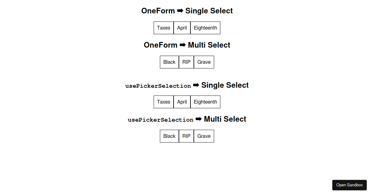 Picker Component Architecture - Codesandbox