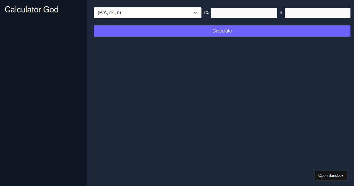 Calculator god.js - Codesandbox