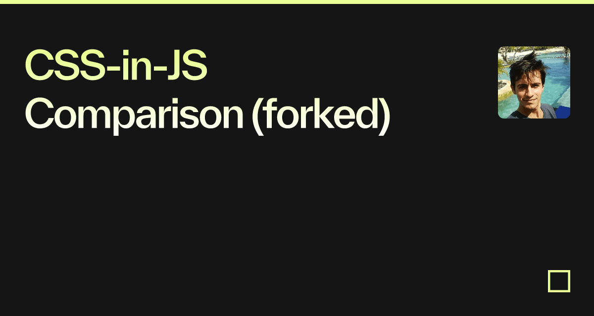 Css In Js Comparison Forked Codesandbox 4758