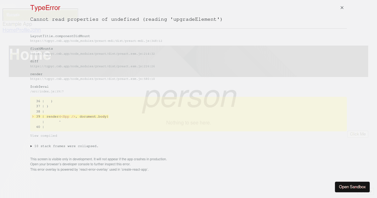 preact-material-design - Codesandbox