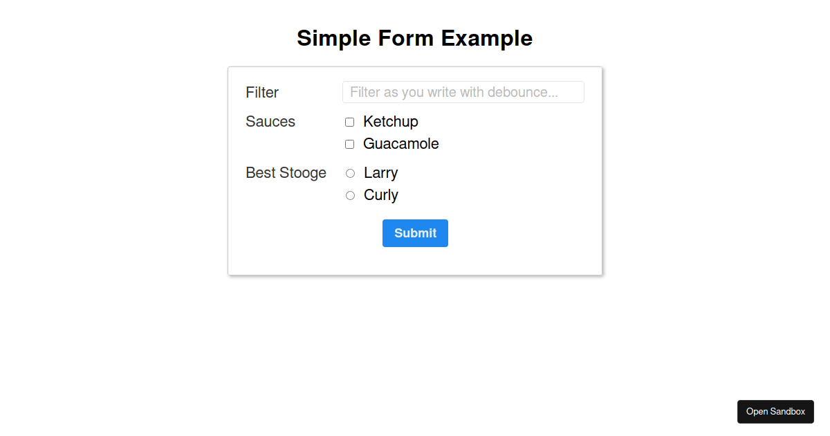 Simple Form - Simple Example - Codesandbox