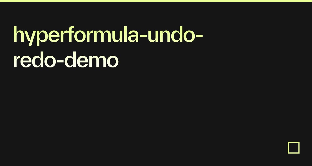 hyperformula-undo-redo-demo - Codesandbox