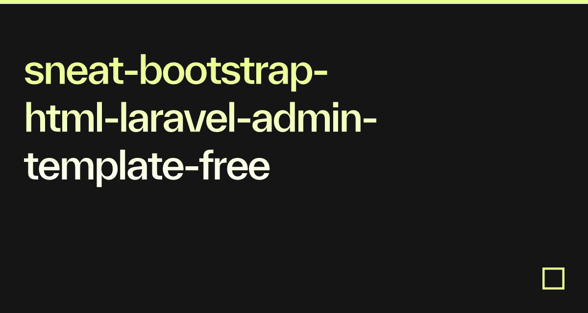sneat-bootstrap-html-laravel-admin-template-free - Codesandbox