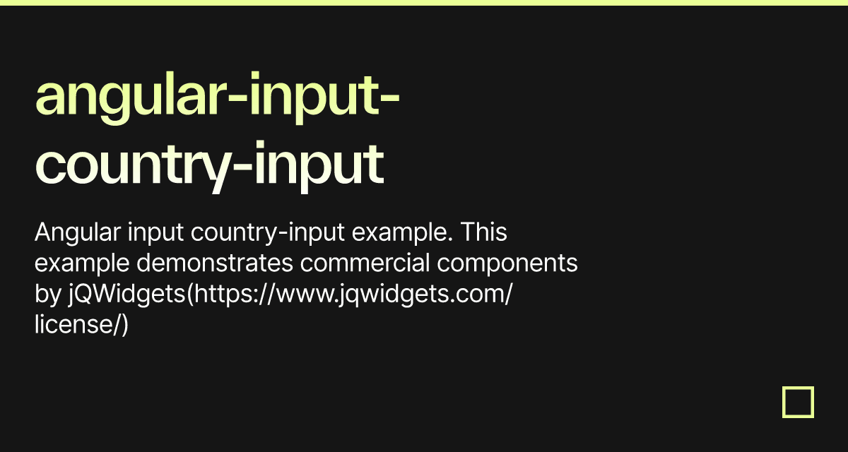 Angular Input Country Input Codesandbox